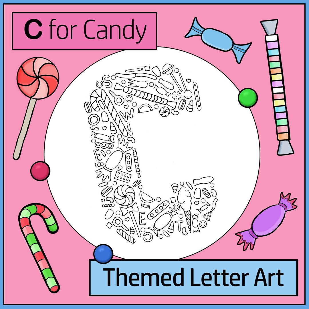 C for Candy Printable Coloring Page Unique Alphabet Design Creative ...