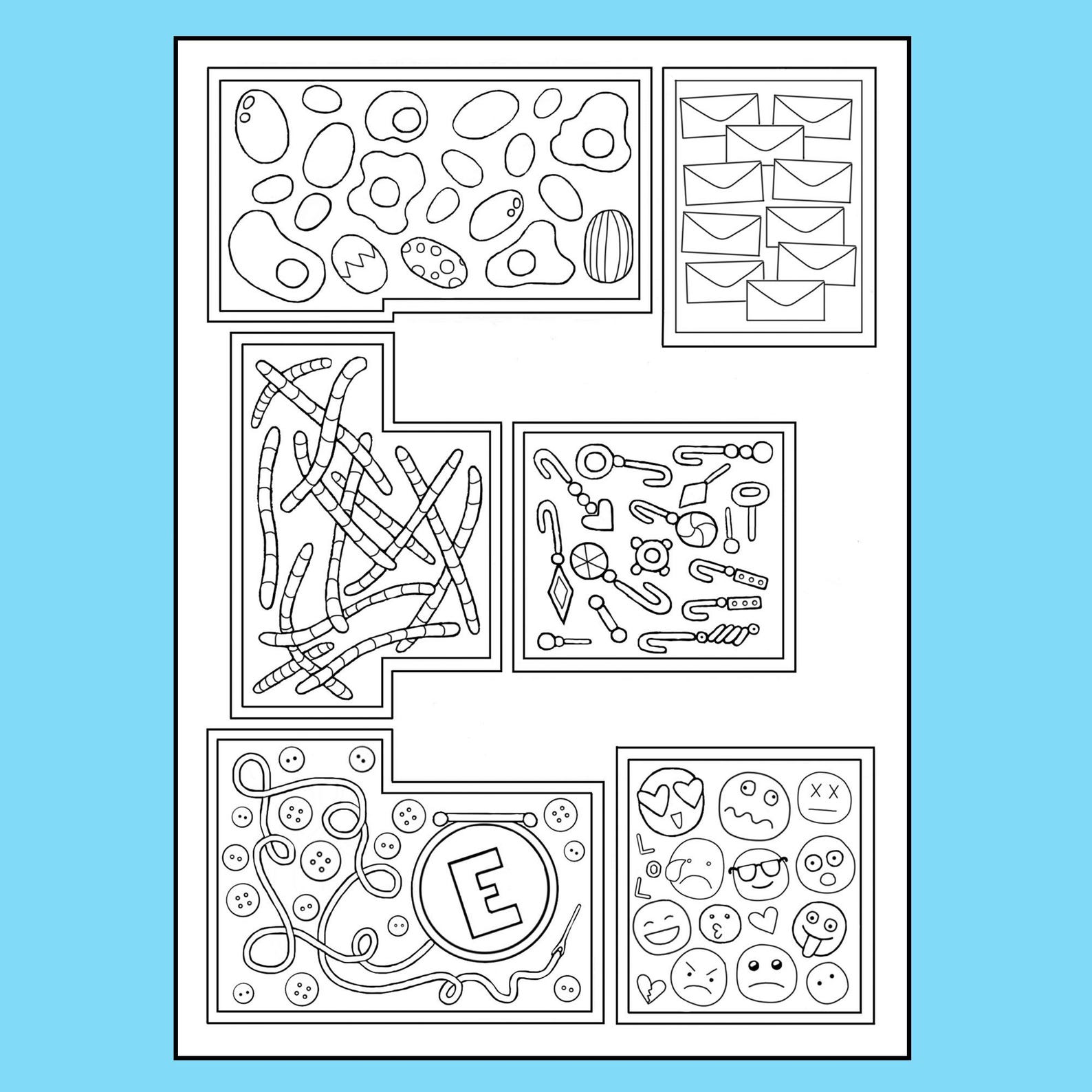 Alphabet Coloring Pages 150 Sections Over 26 Unique Letters Handmade ...