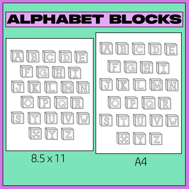 Alphabet Blocks Printable Pages and Flash Cards Educational Resource ...