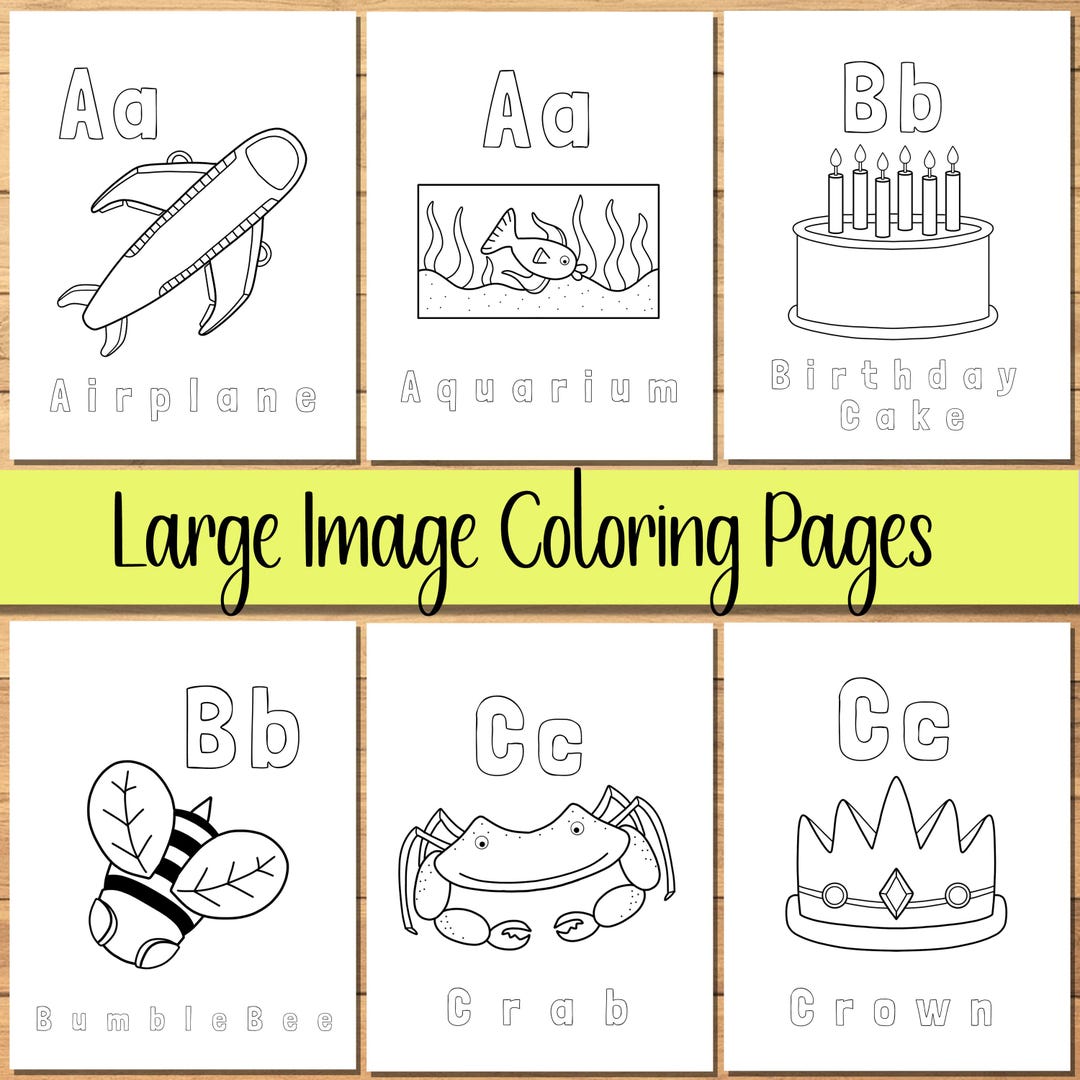 Large Image Coloring Page Bundle for Children - Over 70 Hand-drawn ...