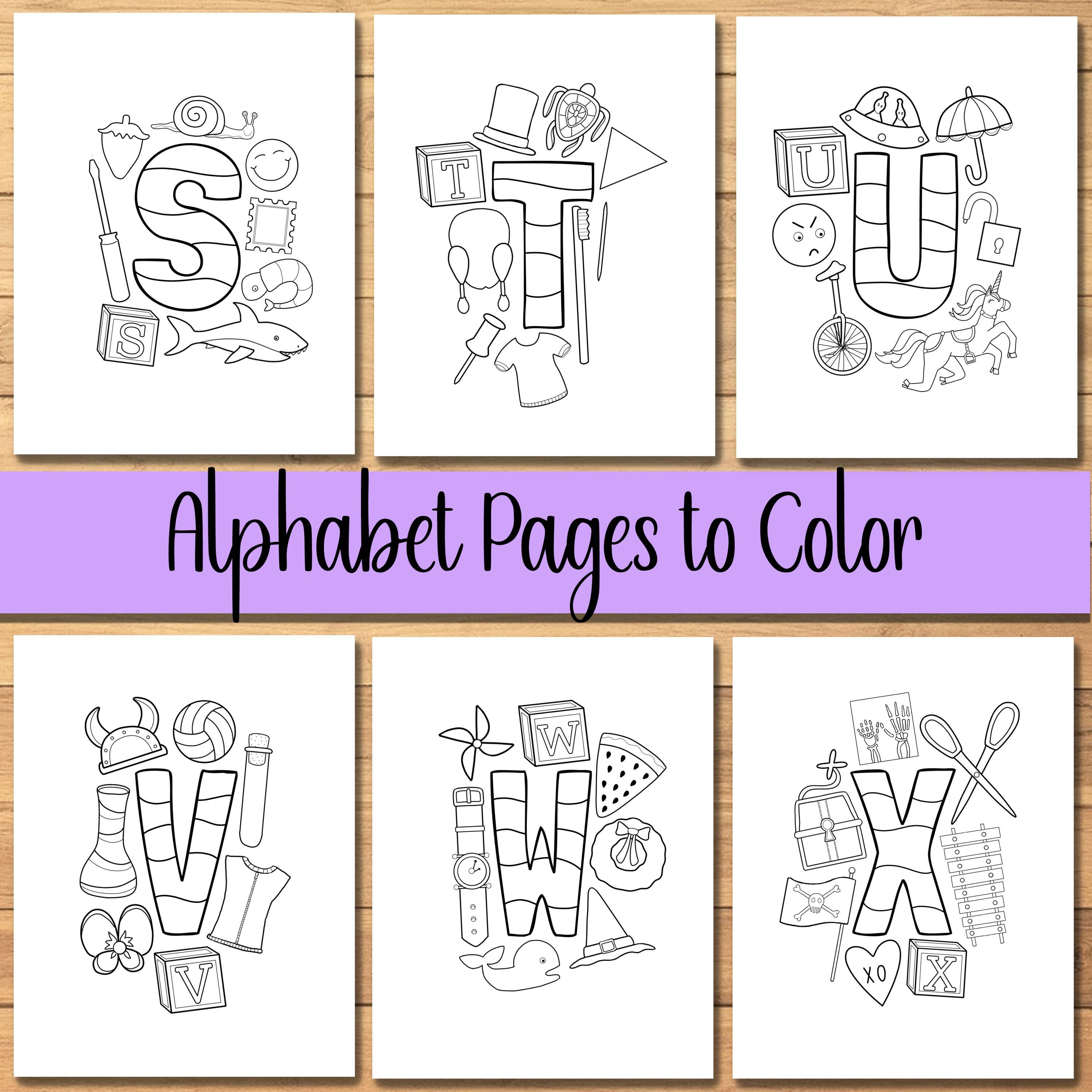 Children's Alphabet Coloring Pages - Printable Large Letter Images in 2 ...