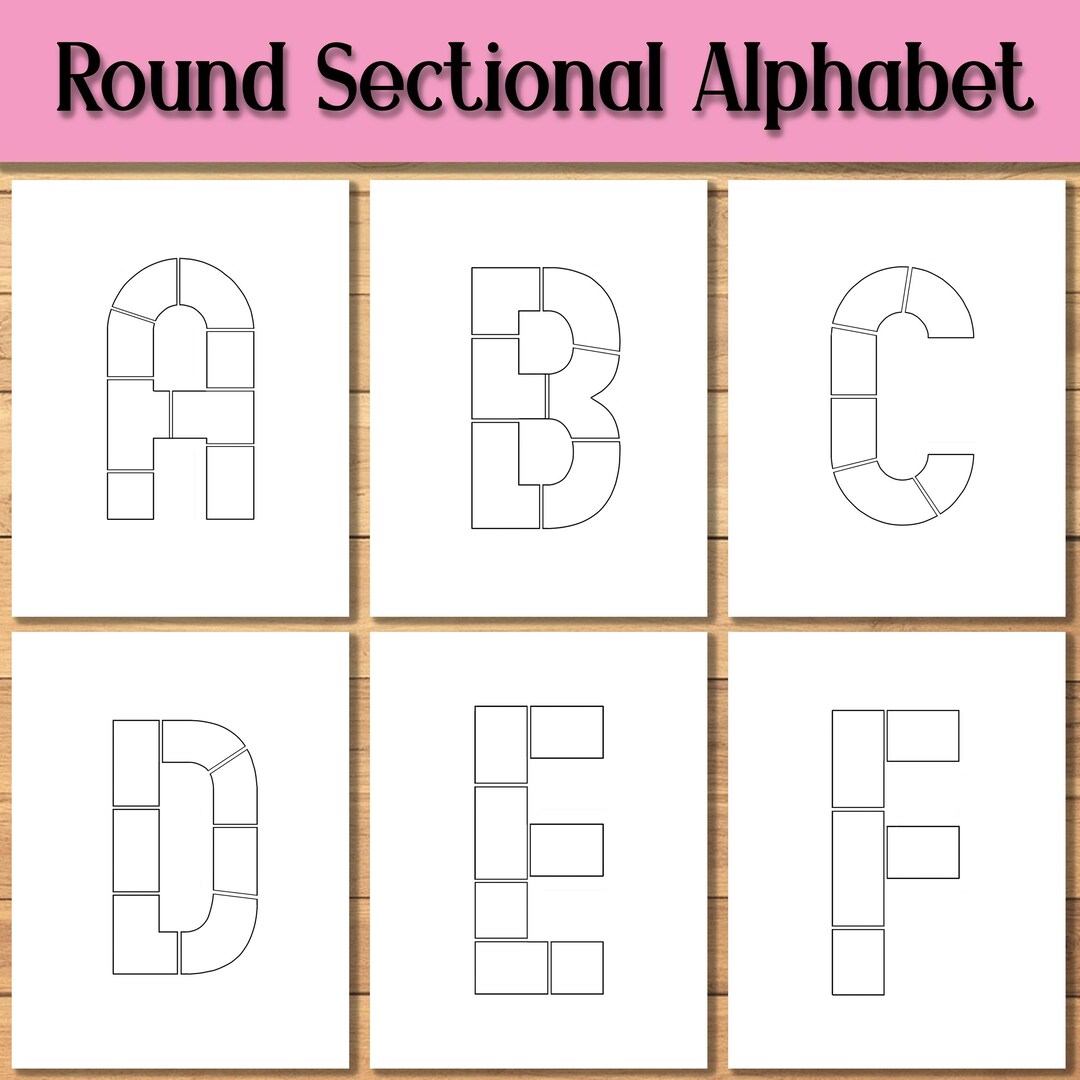 Round Alphabet Sections Pages - 180 Blank Spaces - 26 Letters to Print ...