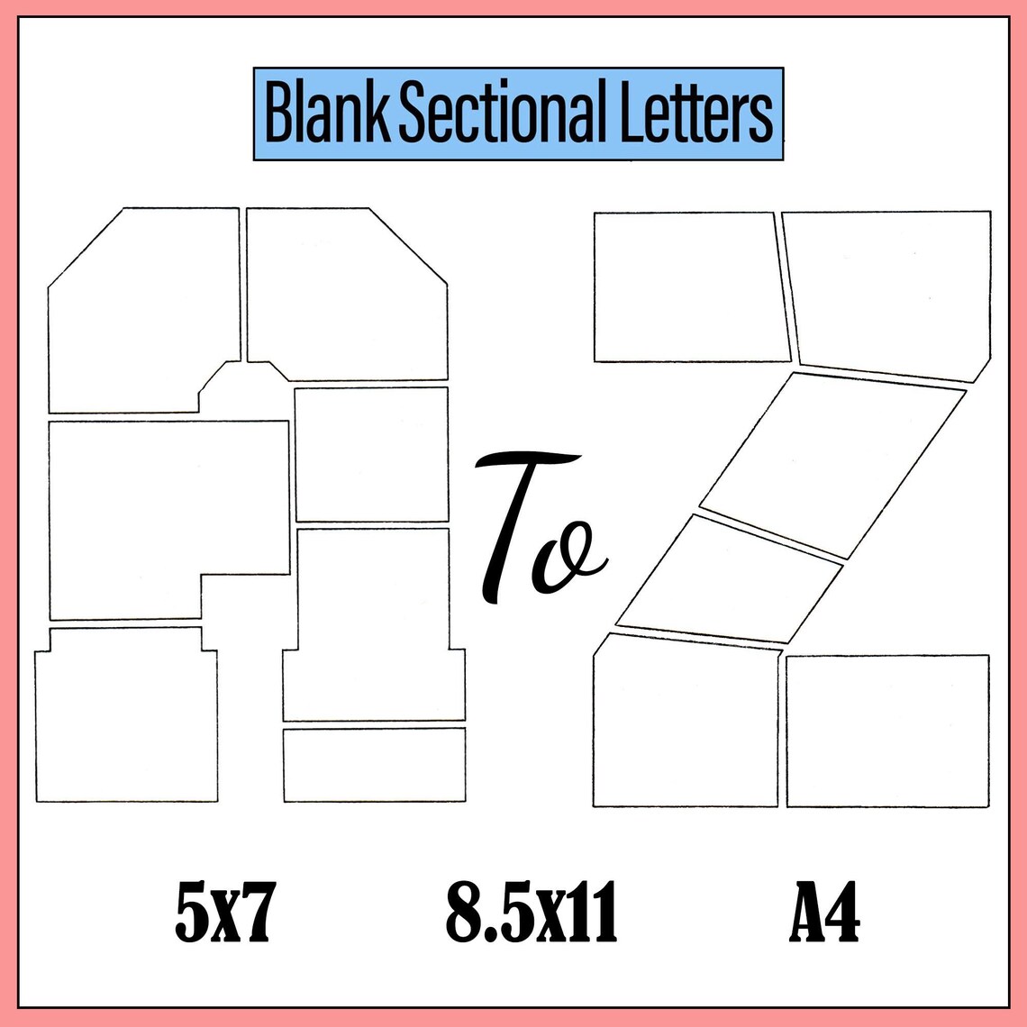 Blank Alphabet Pages With Sections Printable Letter Sheets Traceable ...