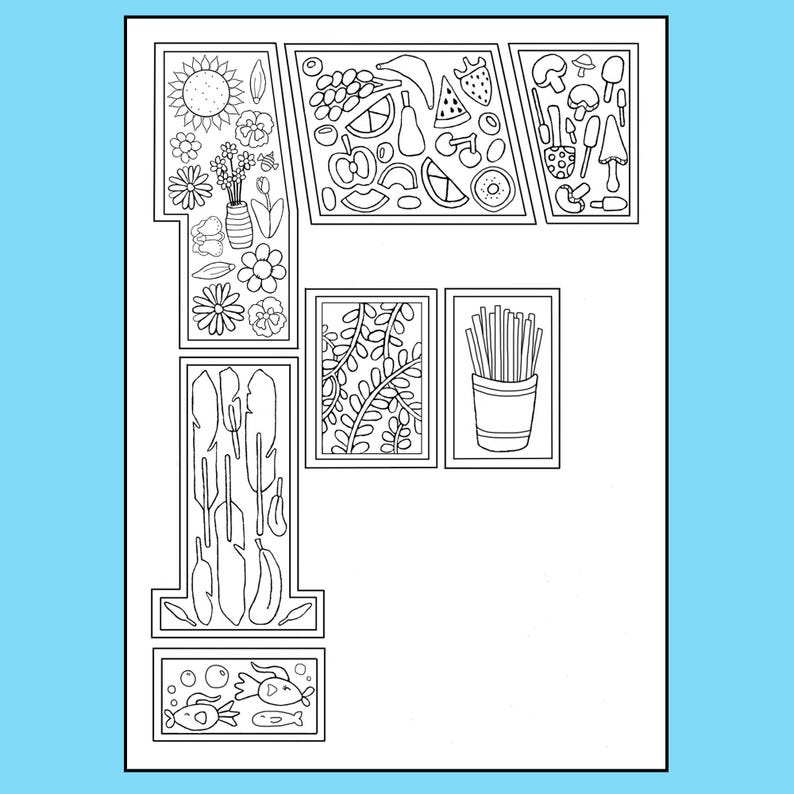 Alphabet Coloring Pages 150 Sections Over 26 Unique Letters Handmade ...