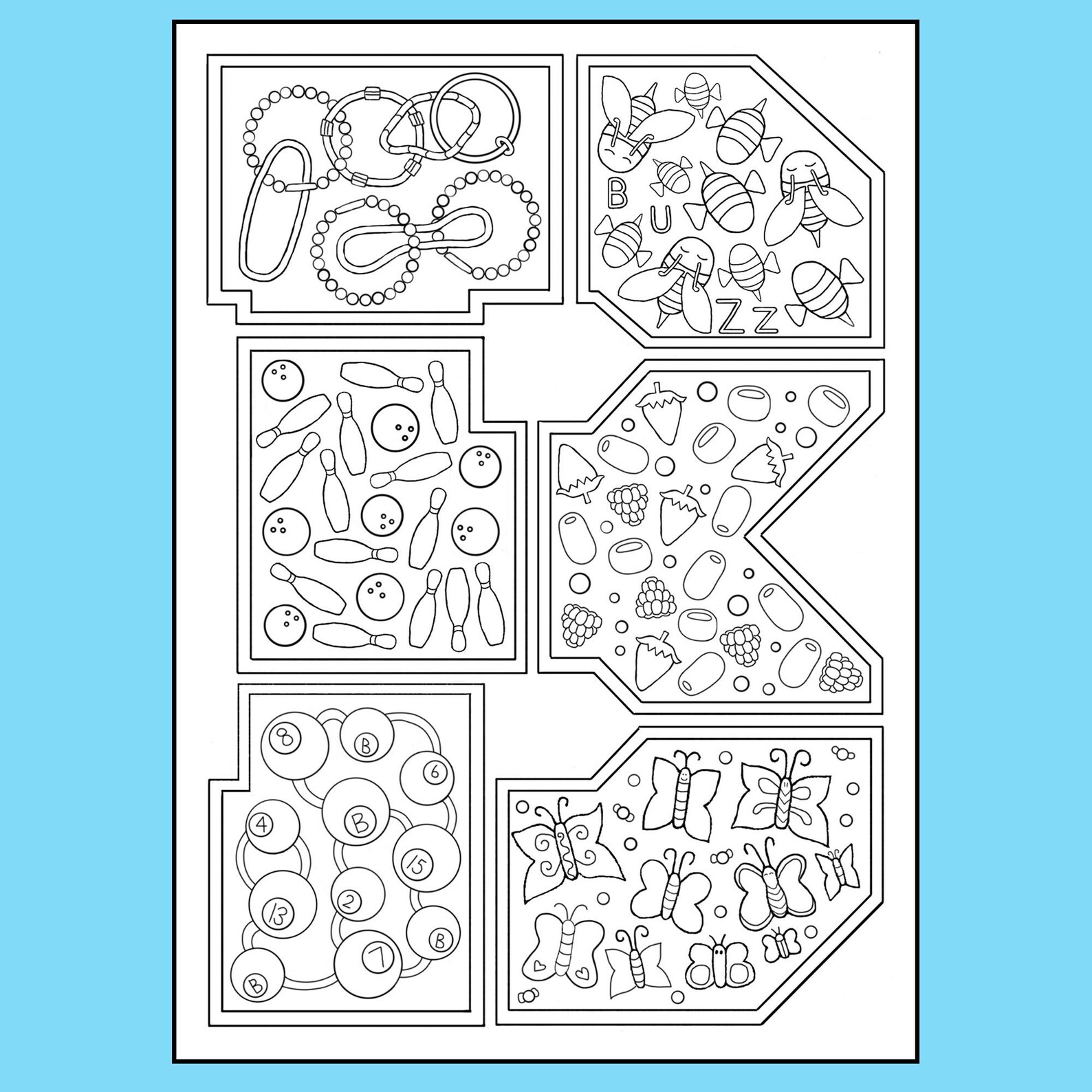 Alphabet Coloring Pages 150 Sections Over 26 Unique Letters Handmade ...
