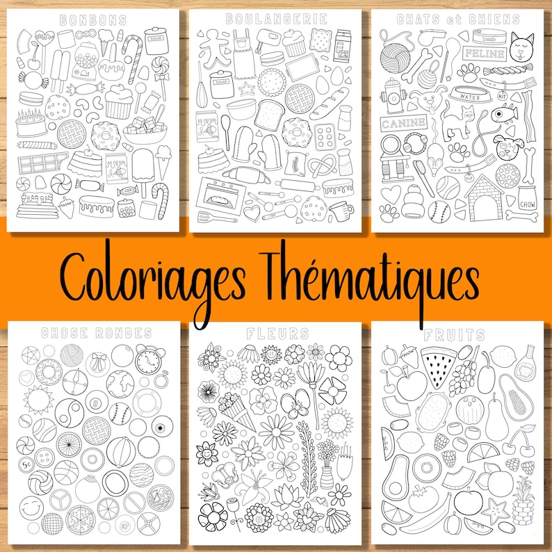 French Coloring Pages Bundle - 12 Assorted Themes and 11 Different ...