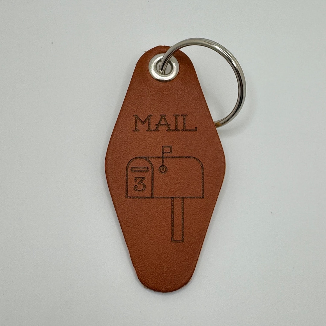 Personalized Leather Mailbox Keychain - Etsy