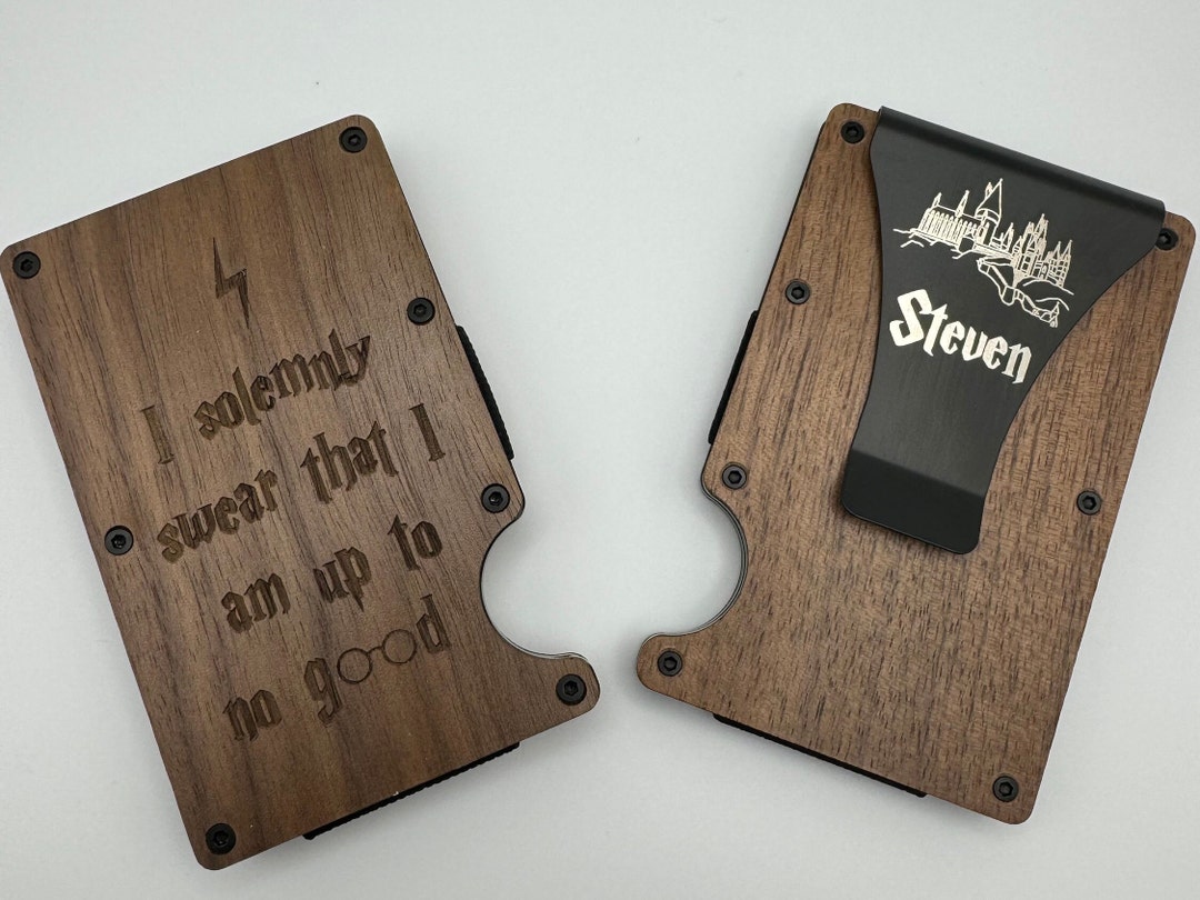Personalized Wood Wizard Wallet - Etsy