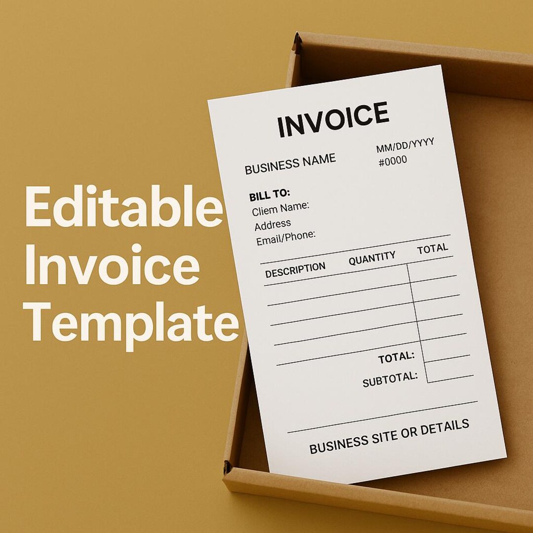 Editable Invoice & Thank You Card Template Bundle | Small Business ...