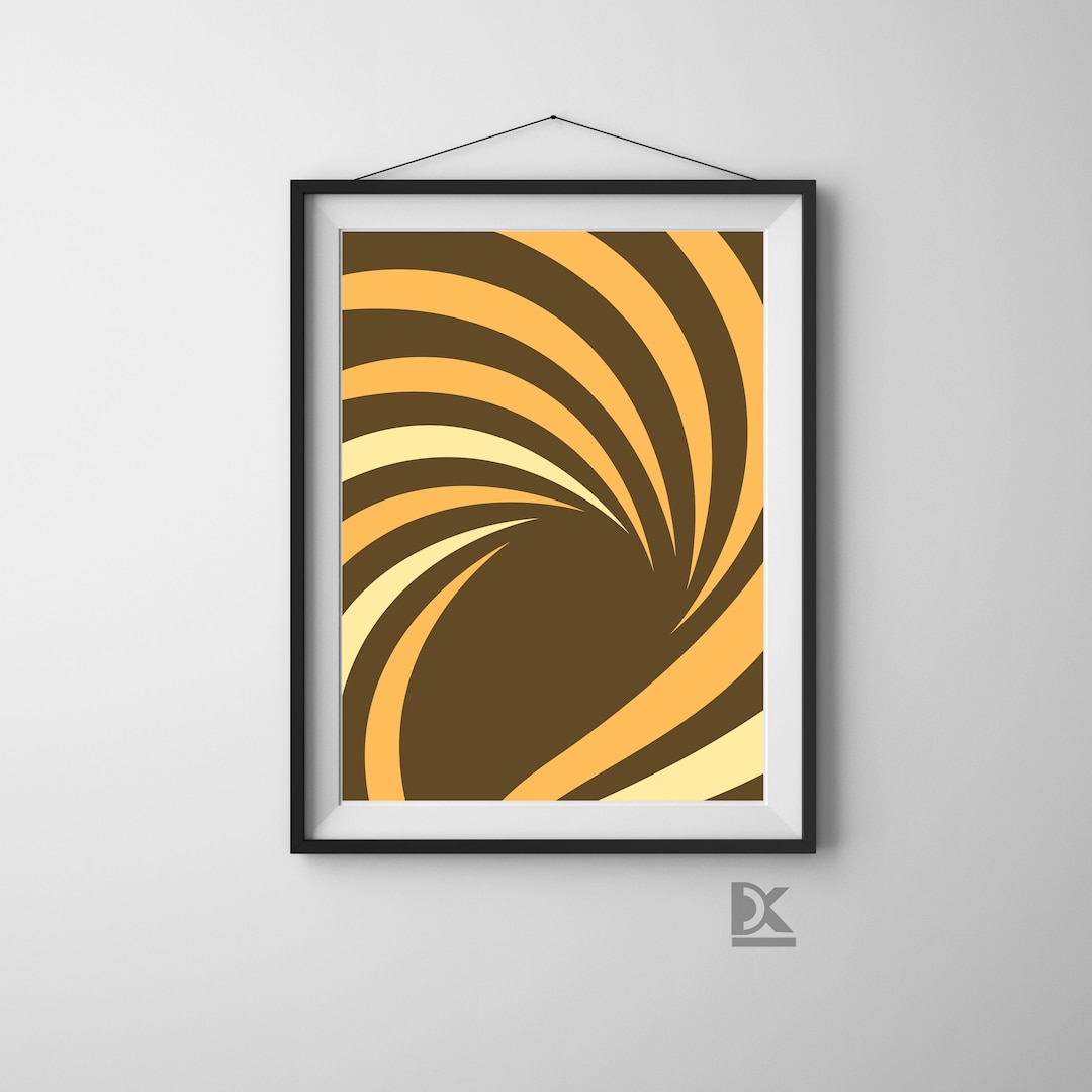 Printable Brown Whirl Stripe Pattern Wall Design - Etsy