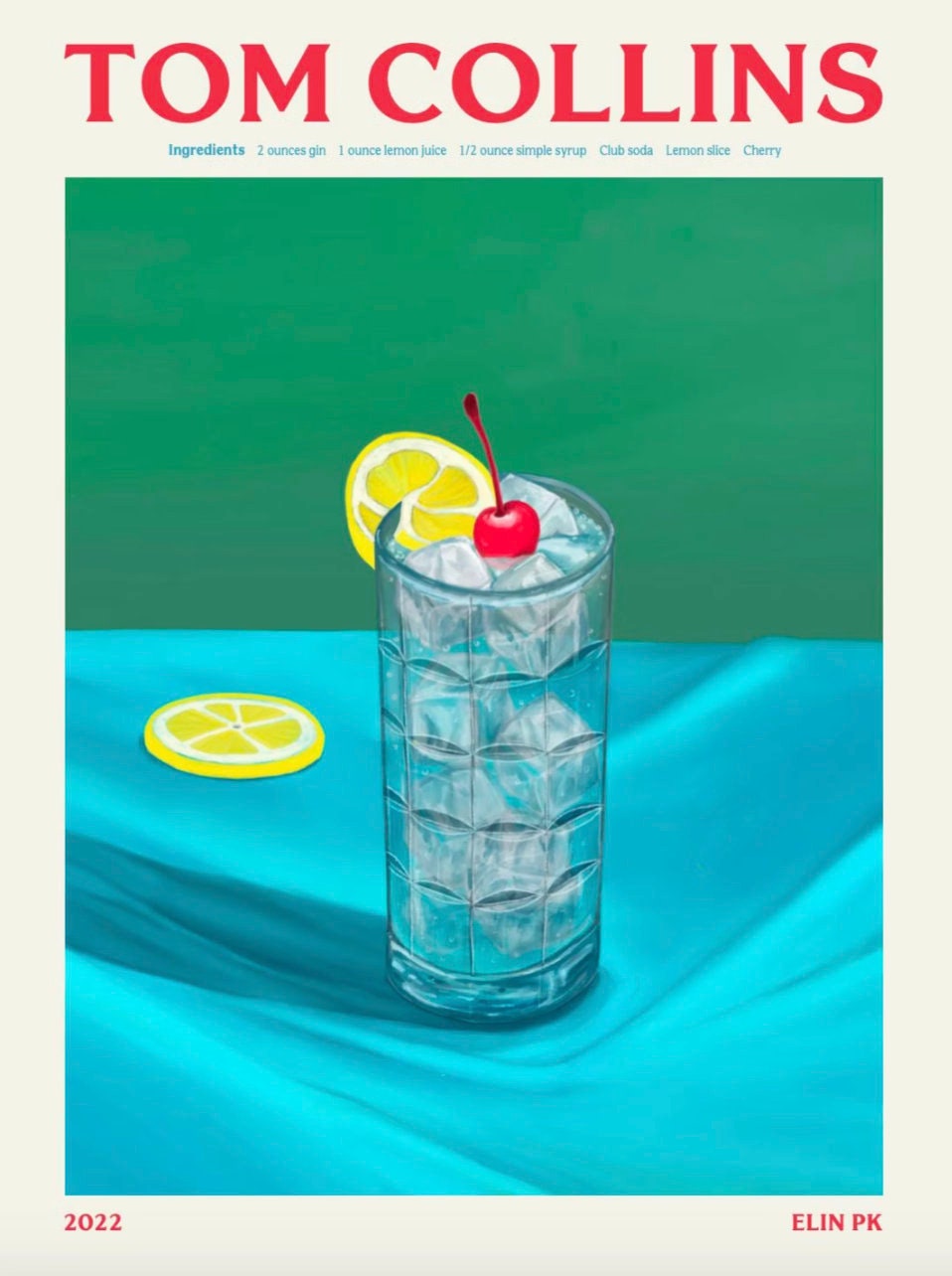 Elin PK Tom Collins Drink Poster - Etsy