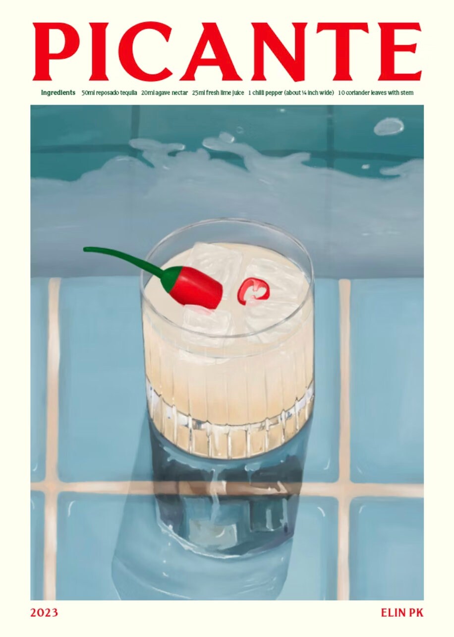 Elin PK Picante Drink Poster - Etsy