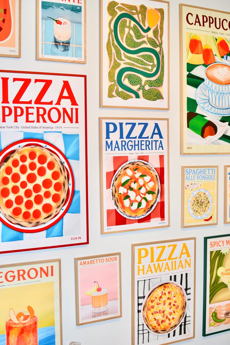 Elin PK Pizza Margherita Food Poster - Etsy