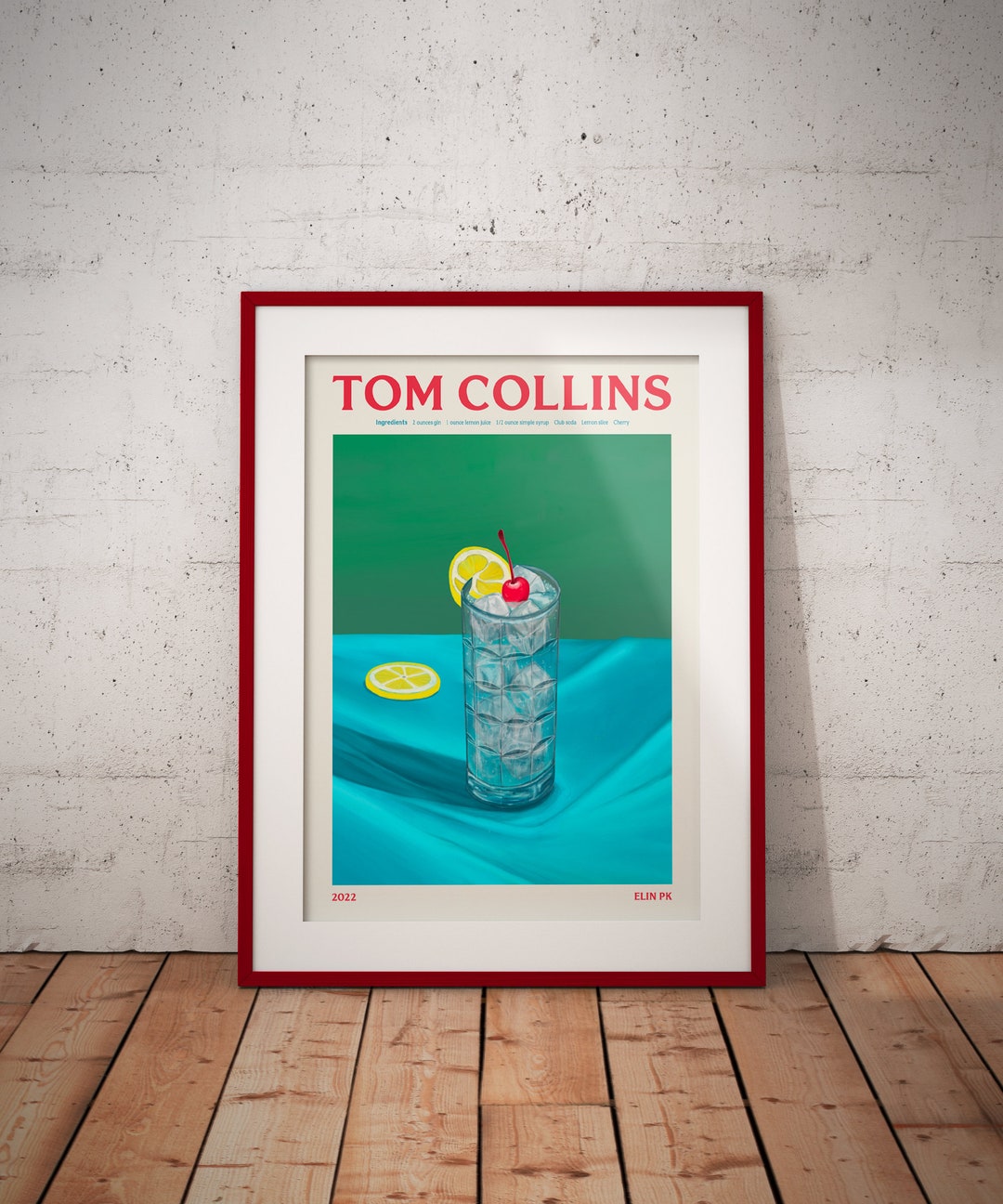 Elin PK Tom Collins Drink Poster - Etsy