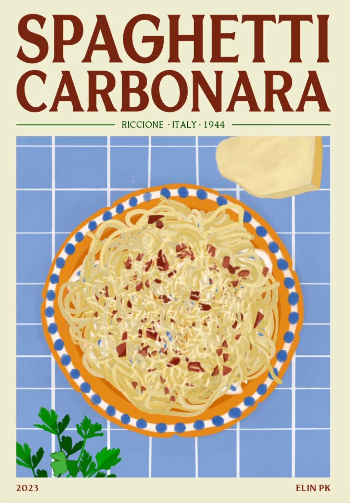 Elin PK Spaghetti Carbonara II Poster - Etsy