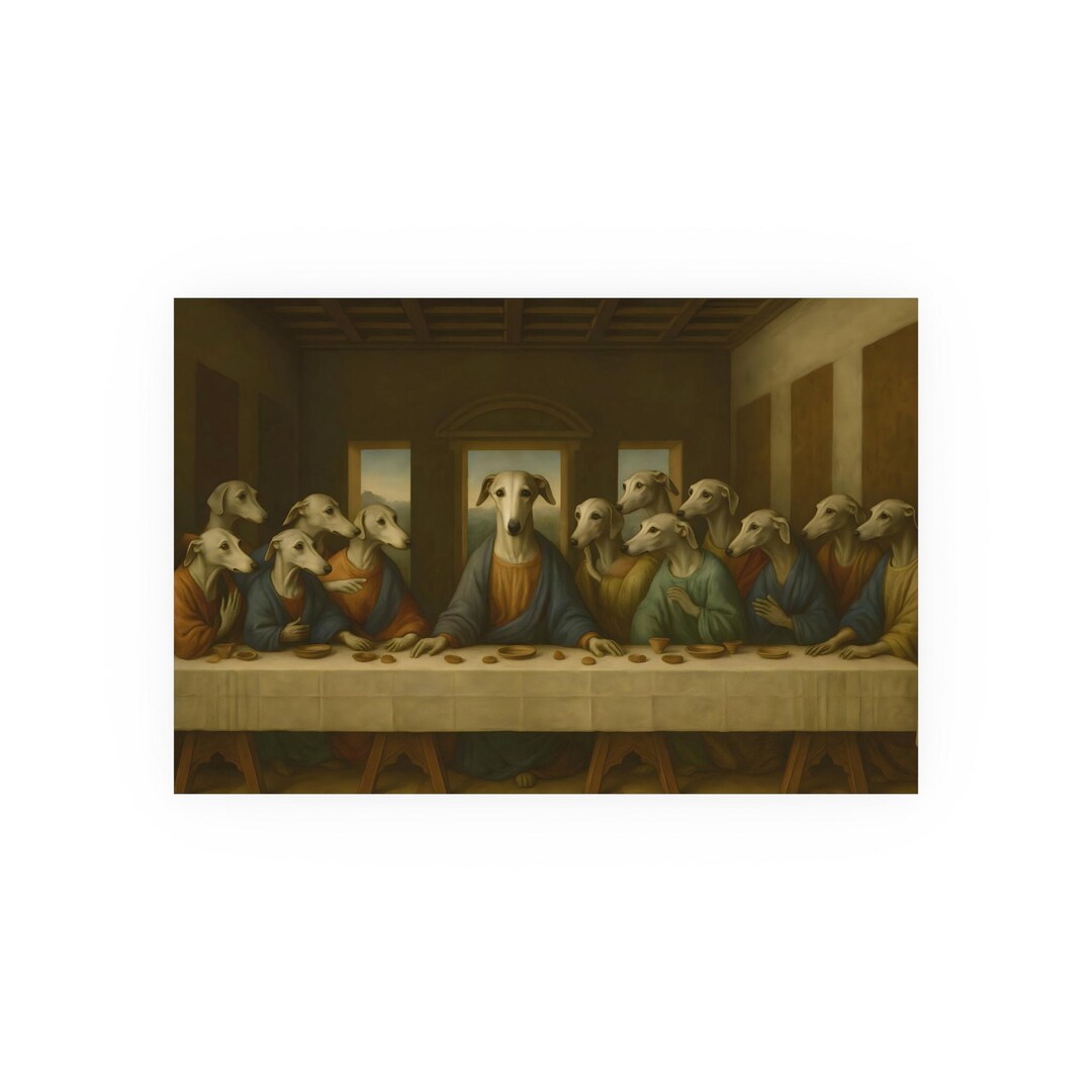 Dog Wall Art the Last Supper Leonardo Davinci Inspired Dog Art the Last ...