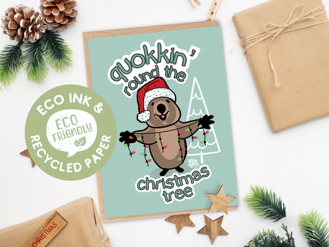 Cute Quokka Christmas Card - Quokkin Around the Christmas Tree Rottnest ...