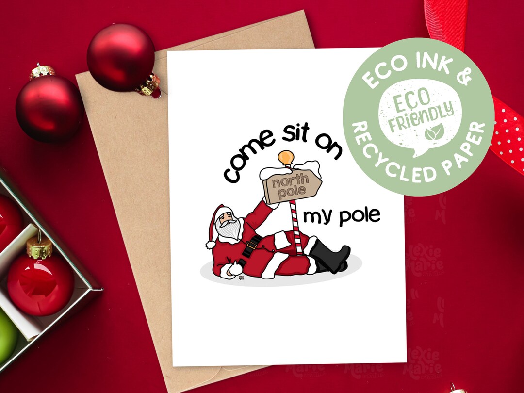 Funny Rude Sit on My Pole - Rude Santa Christmas Card - Etsy