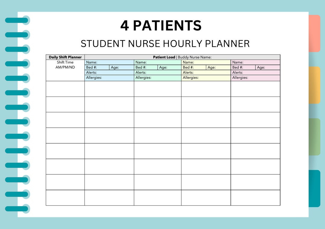 Student Nurse Shift Planner! Unlimited Prints After Instant Download ...