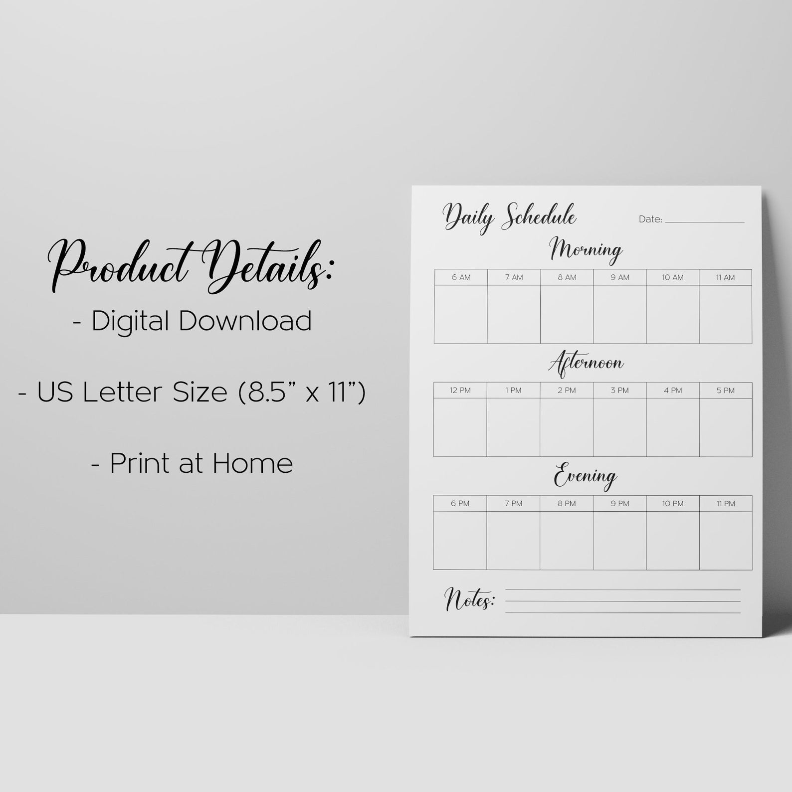 New Year Daily Schedule Template, Daily Planner PDF Insert, Printable ...