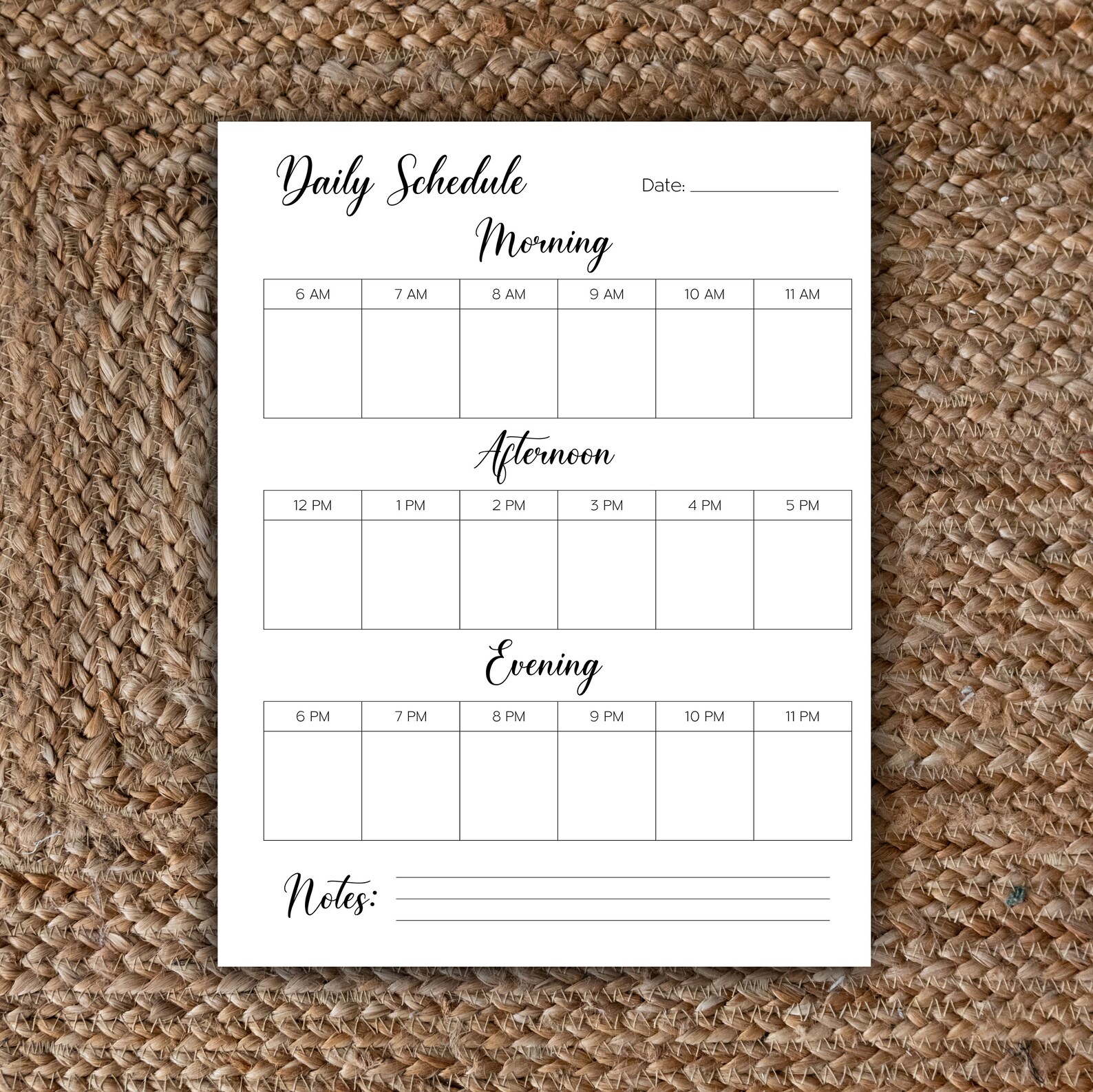 New Year Daily Schedule Template, Daily Planner PDF Insert, Printable ...