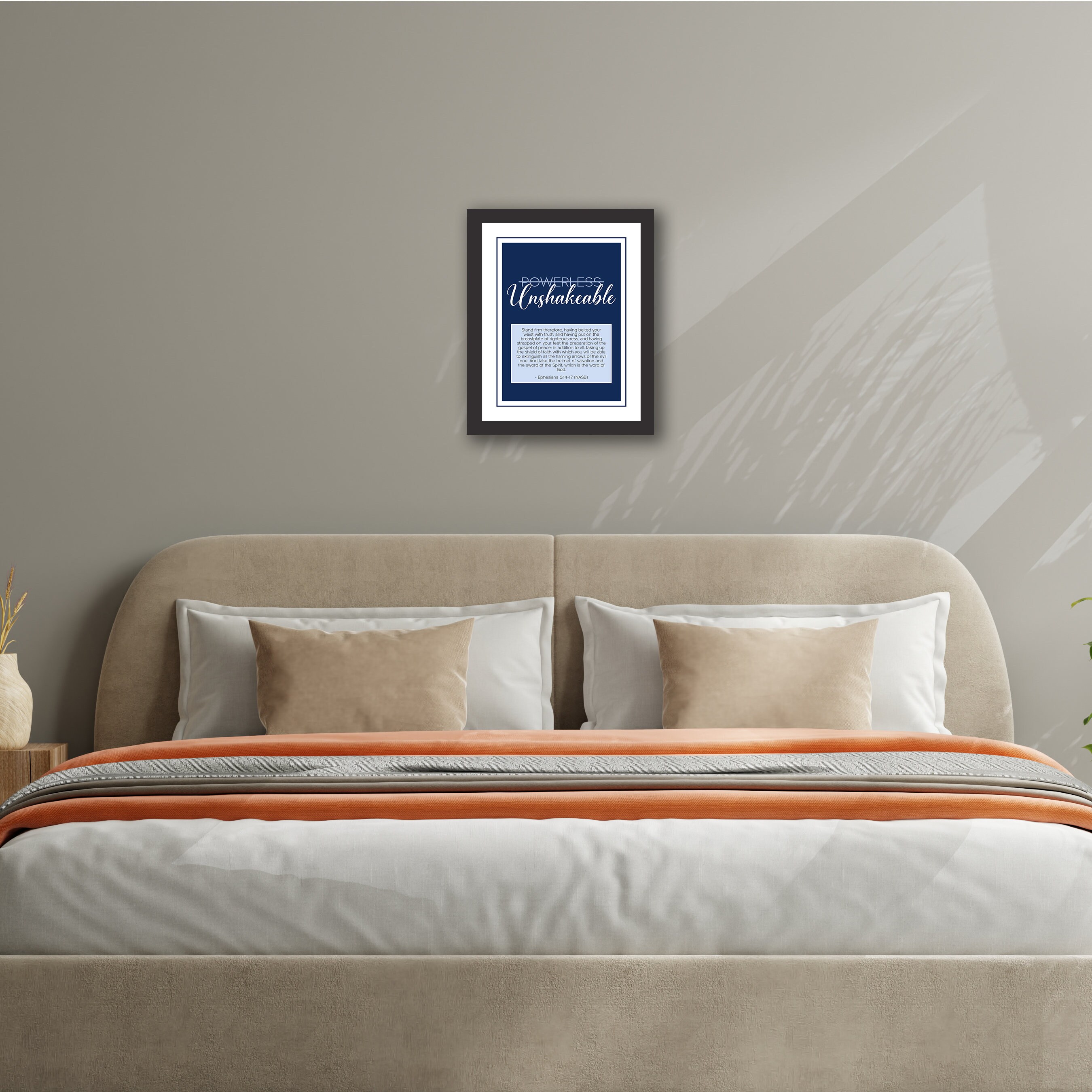 The Armor of God Navy Blue Bible Verse Wall Art, Biblical Christian ...