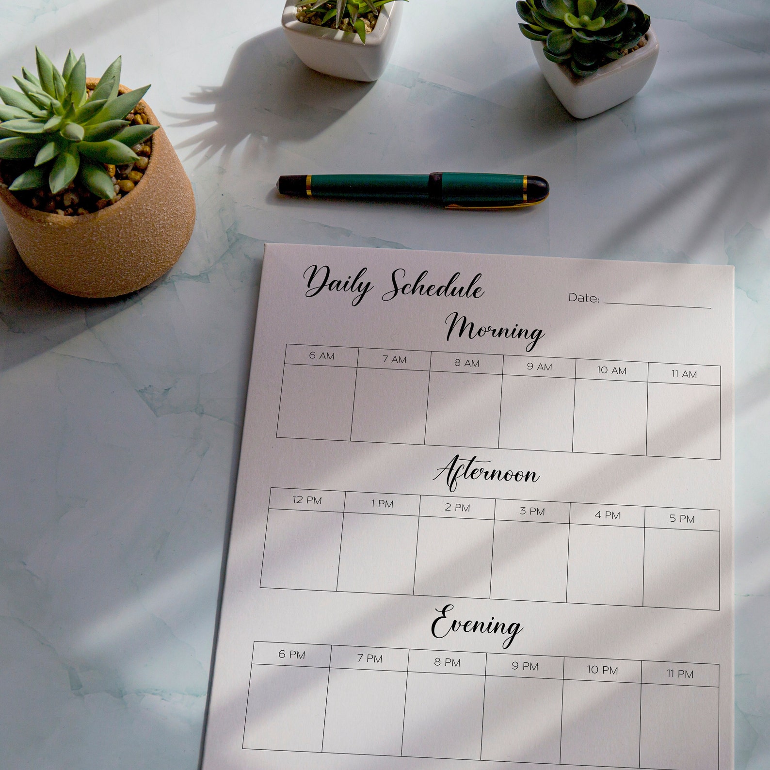 New Year Daily Schedule Template, Daily Planner PDF Insert, Printable ...