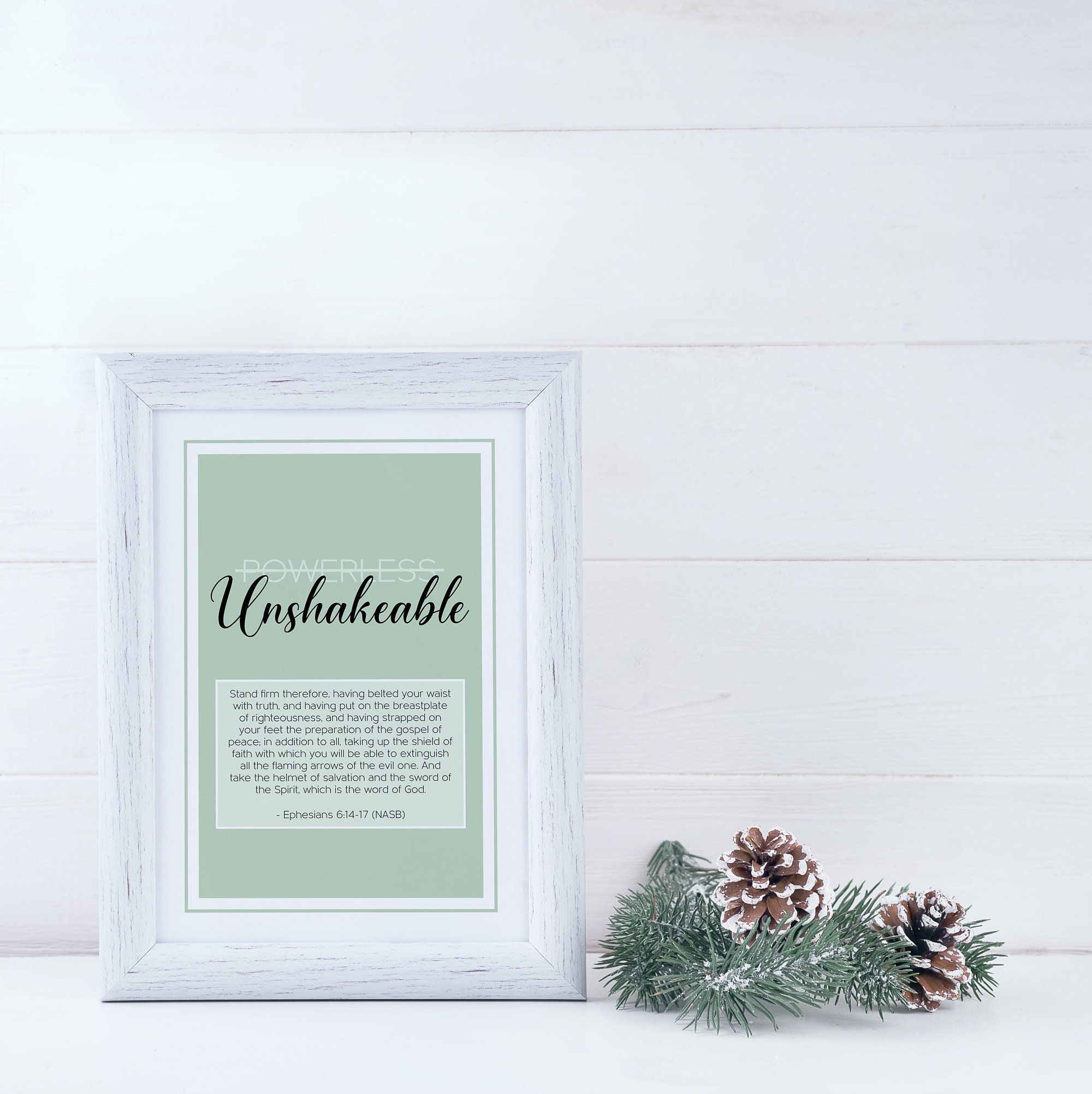 Armor of God Religious Sage Green Wall Art Printable, Modern Christian ...