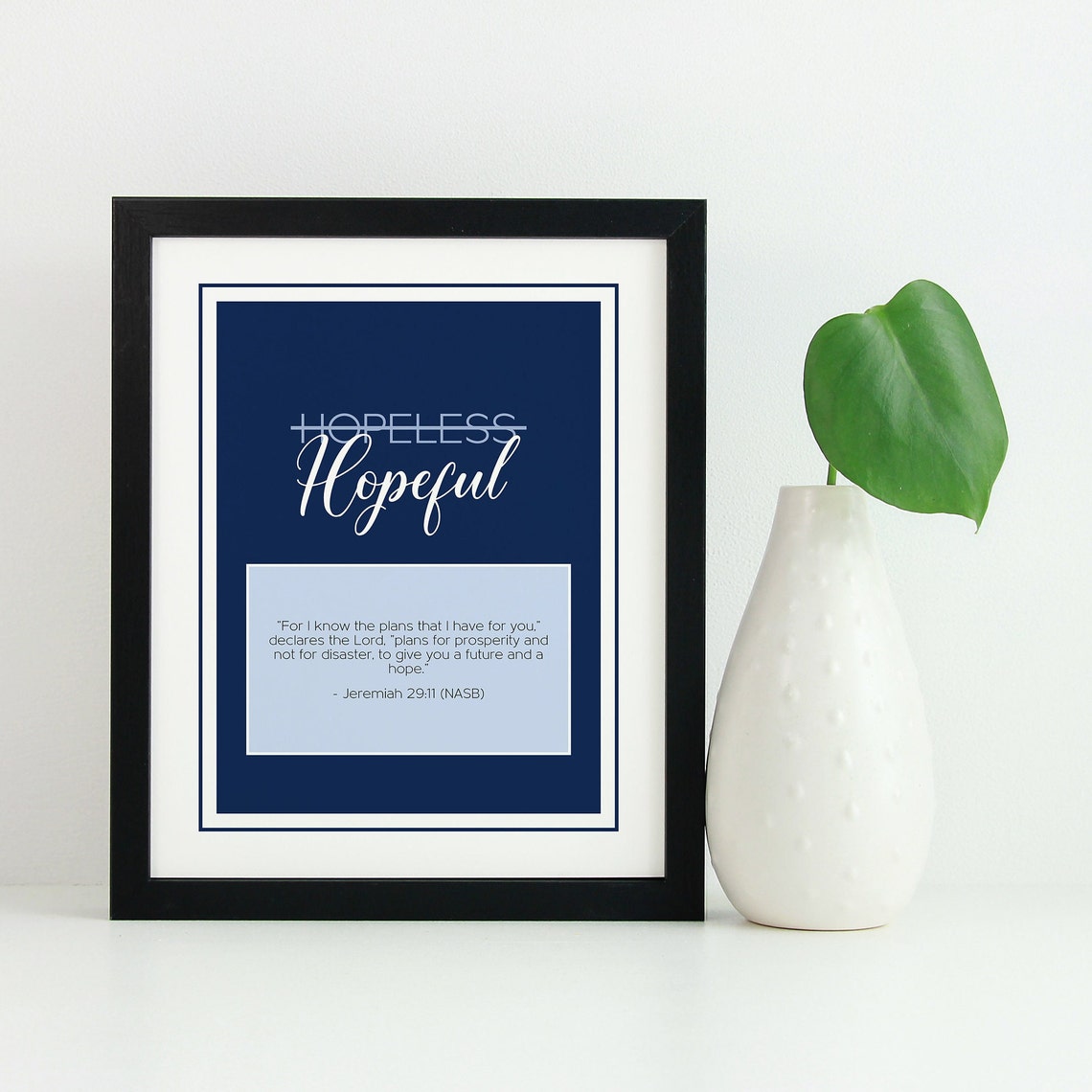 3 Piece Wall Art Set of 3 Prints Navy Blue Bible Verse - Etsy