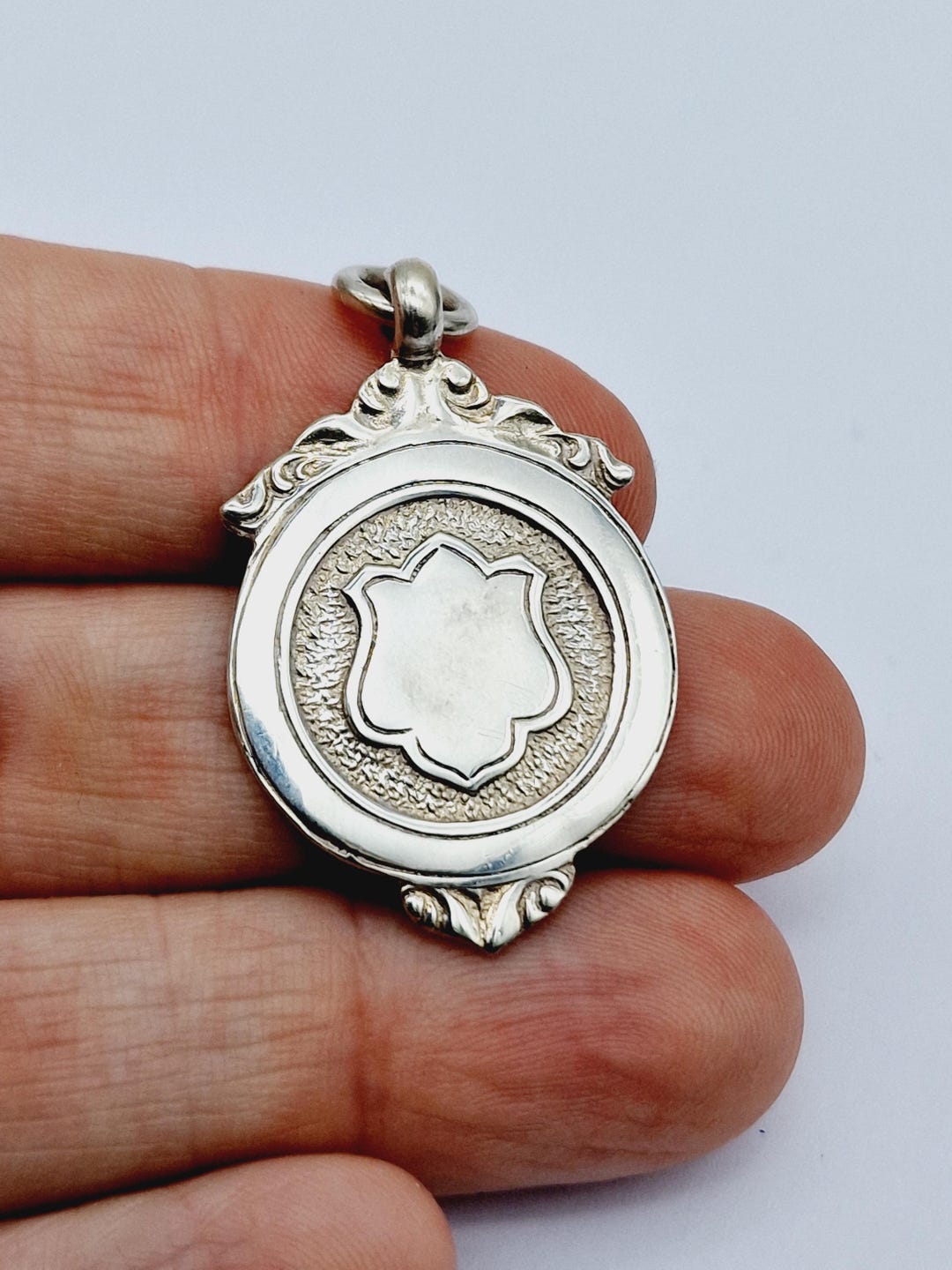 Vintage Sterling Silver Watch Fob Medal Pendant Birmingham 1931 - Etsy
