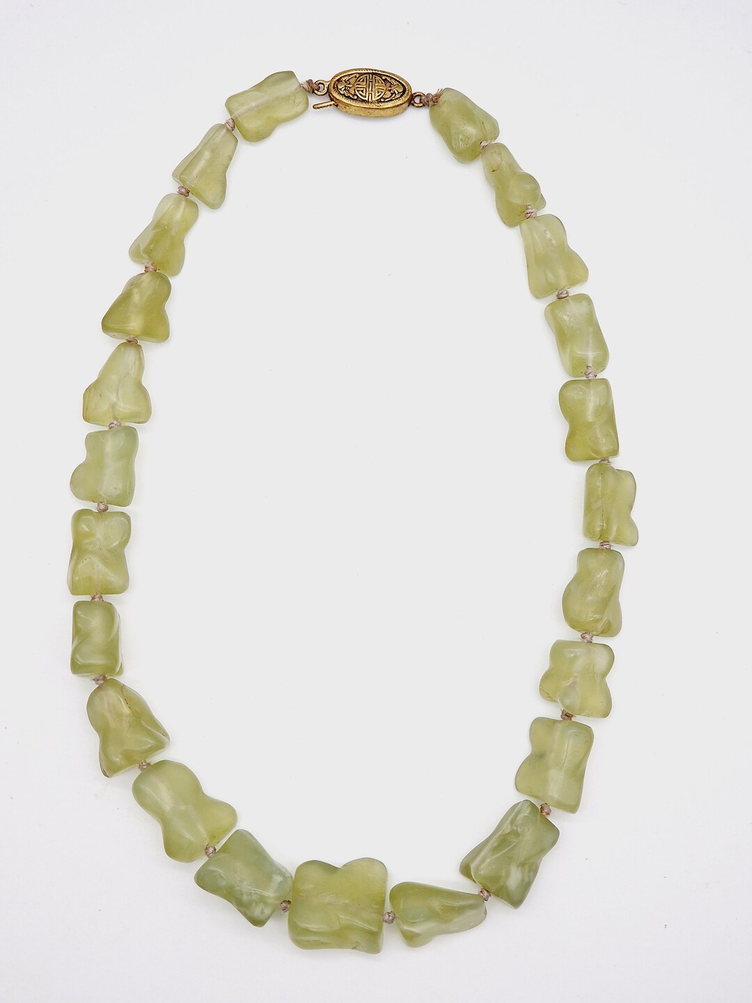 Antique Vintage Art Deco 1930's Chinese Carved Jade Nugget Necklace - Etsy