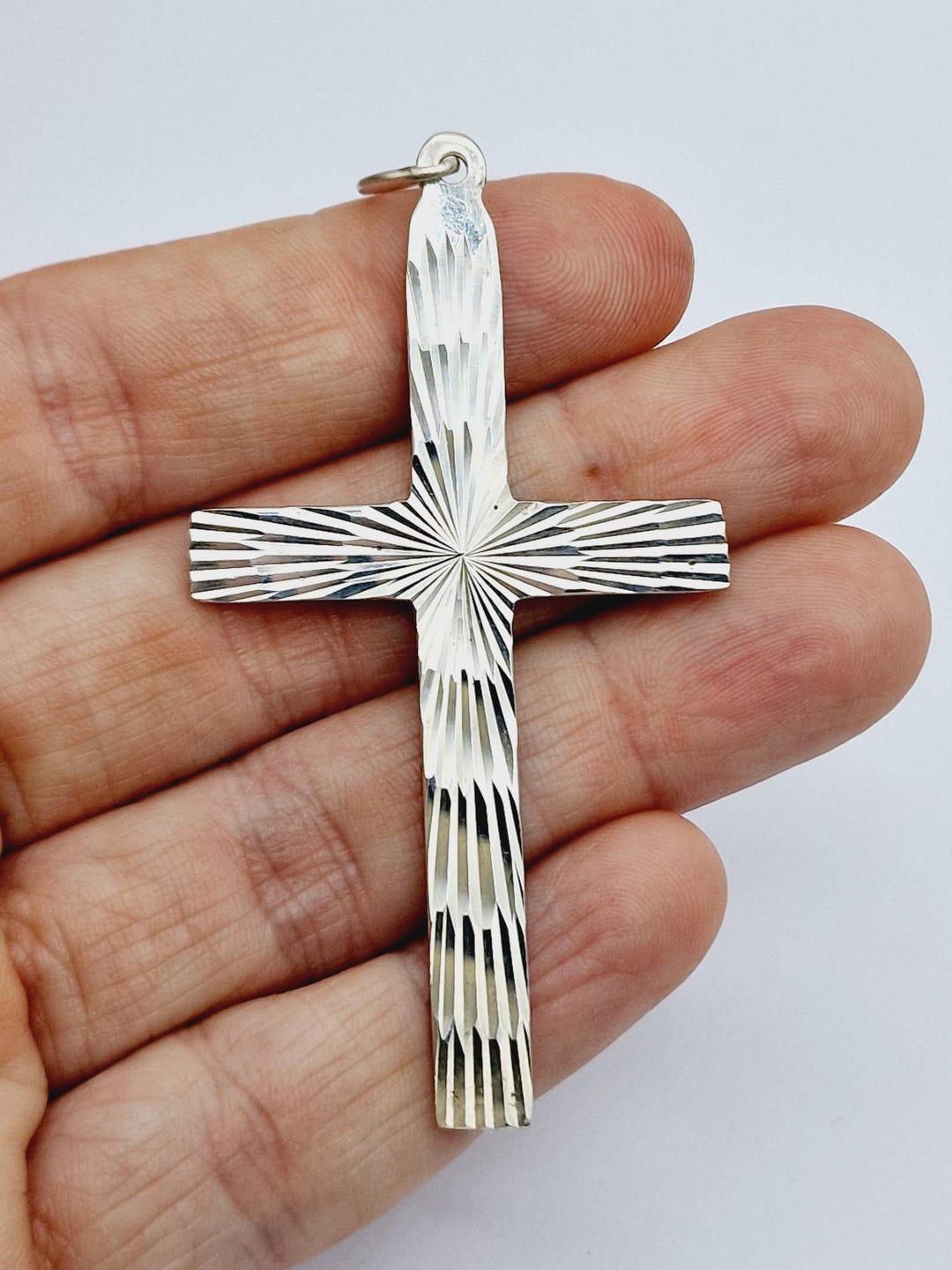 Large Vintage Sterling Silver Cross Pendant - Etsy