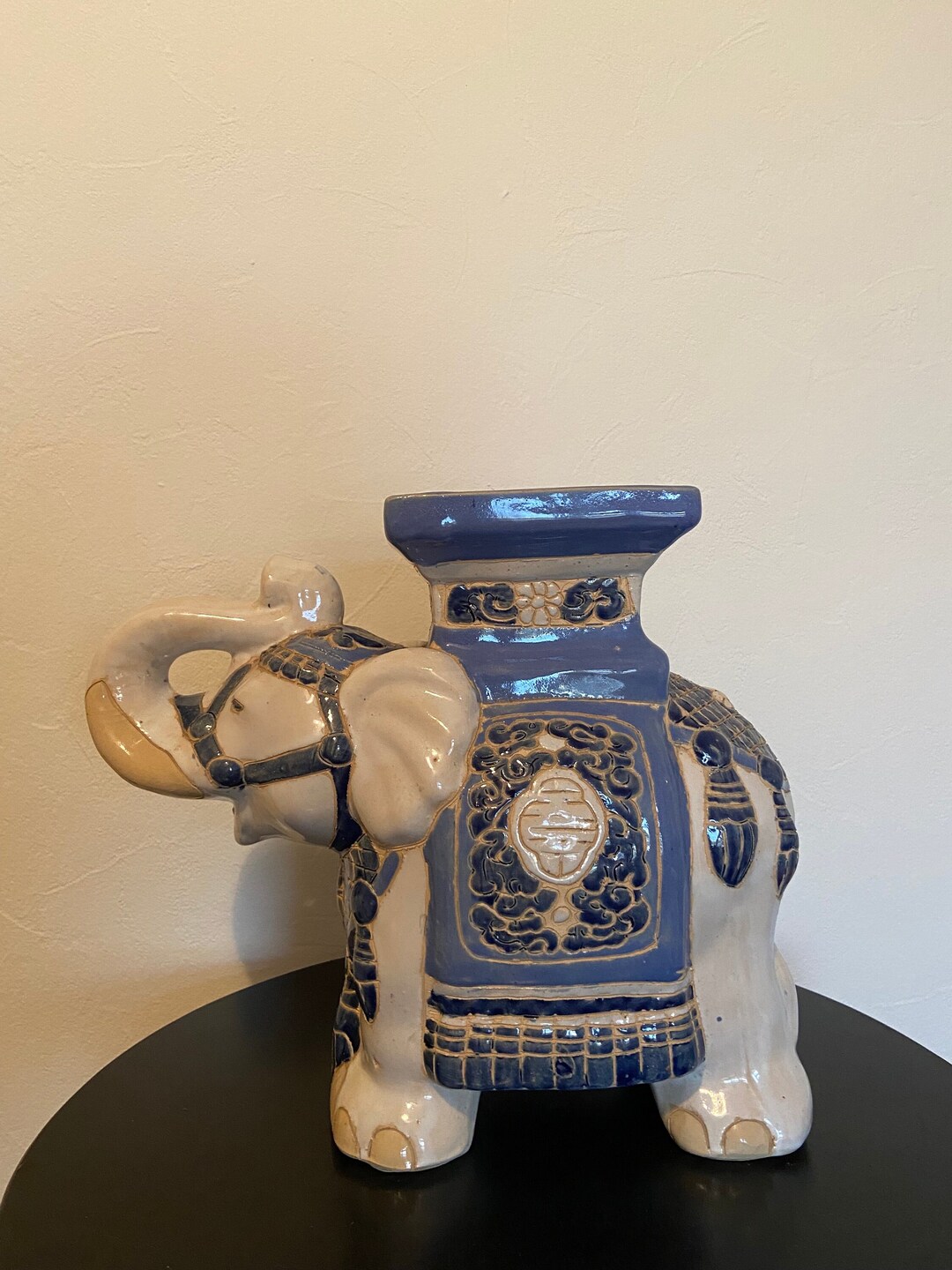Vintage Ceramic Elephant Statue - Etsy