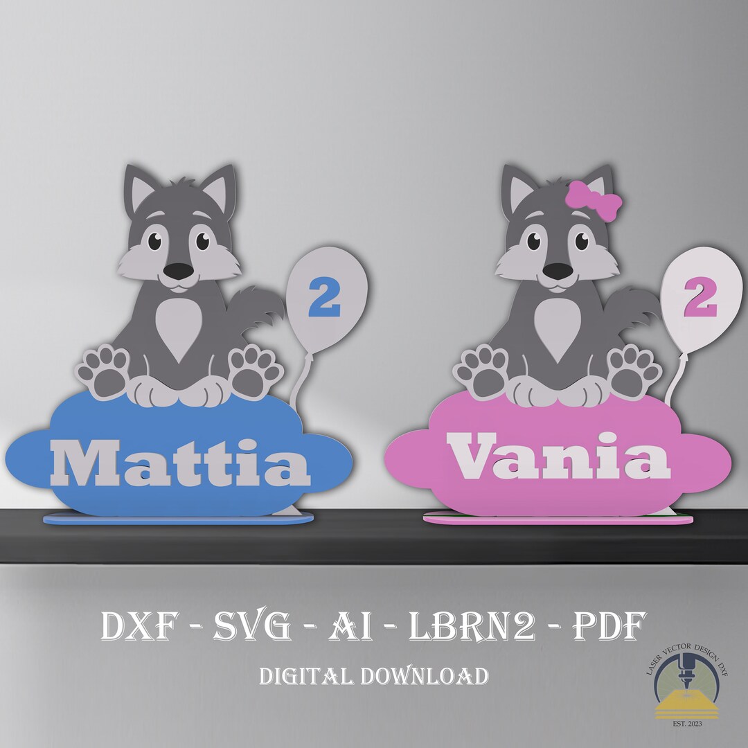 Wolf Woodland Animals Stands Personalized Stand Wooden - Etsy