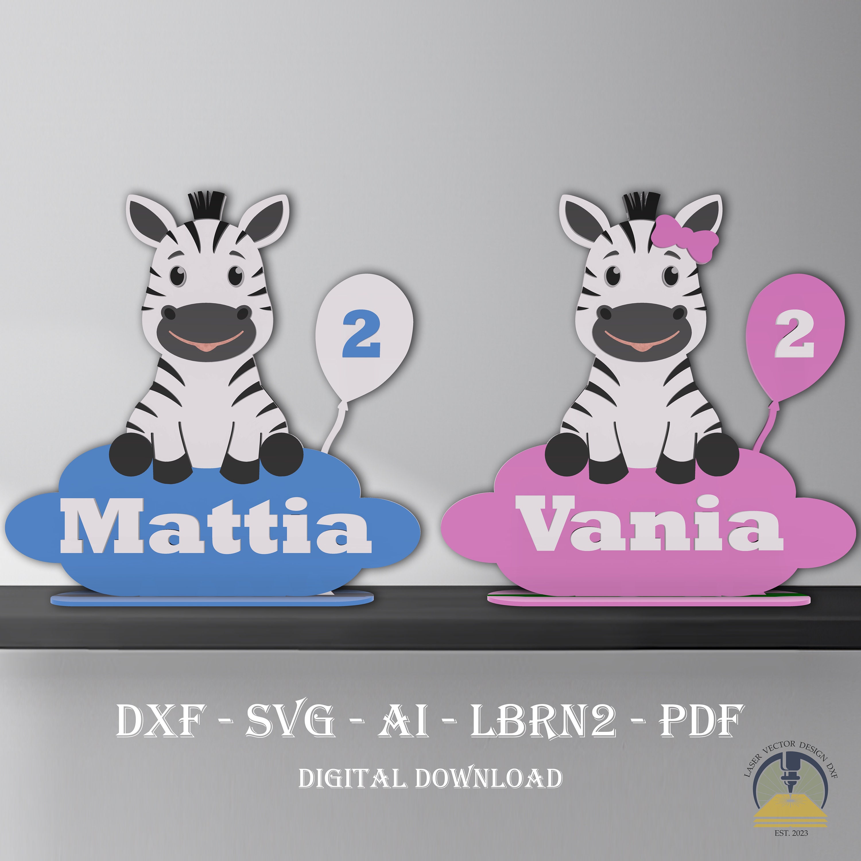 Zebra Zoo Safari Animals Stands Personalized Stand Wooden Name Sign ...