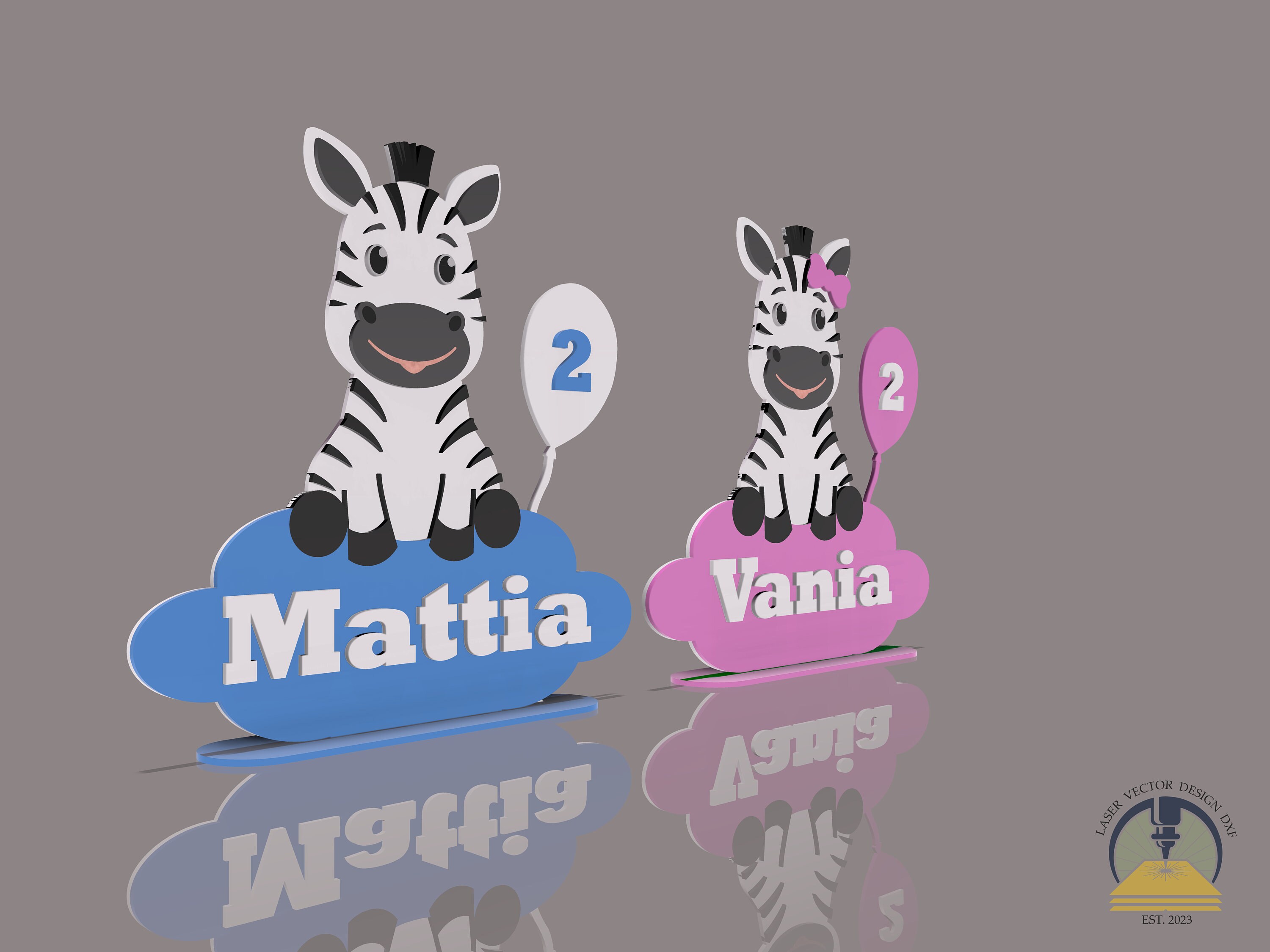 Zebra Zoo Safari Animals Stands Personalized Stand Wooden Name Sign ...