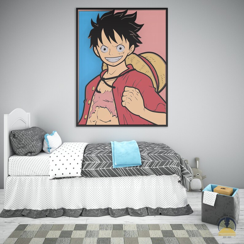 Monkey D. Luffy Layered 3D Wall Frame Laser Cut Template - Etsy