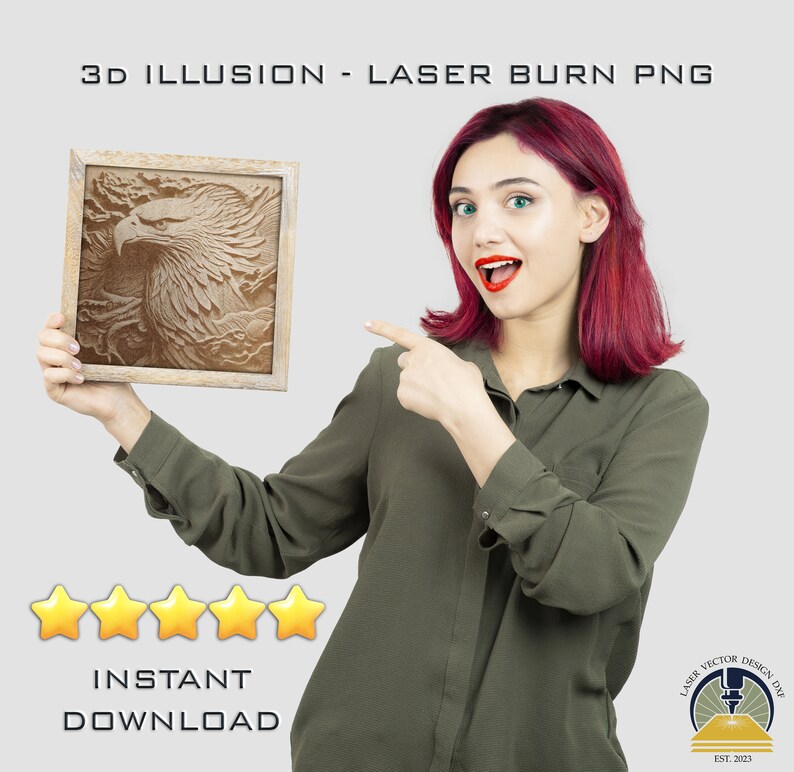 Laser Burn PNG 3D Illusion Engrave Laser Ready Lightburn File Digital ...