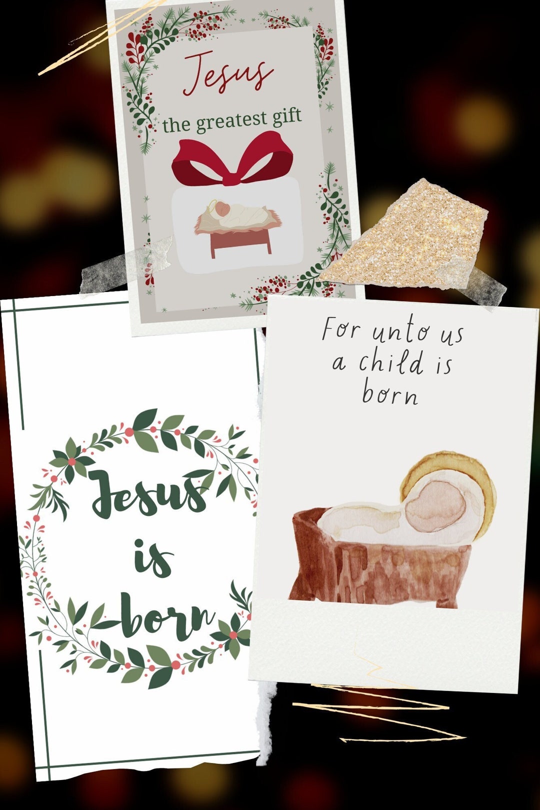 3 Christmas Christian Wall Art Scripture Poster Bible Verse - Etsy