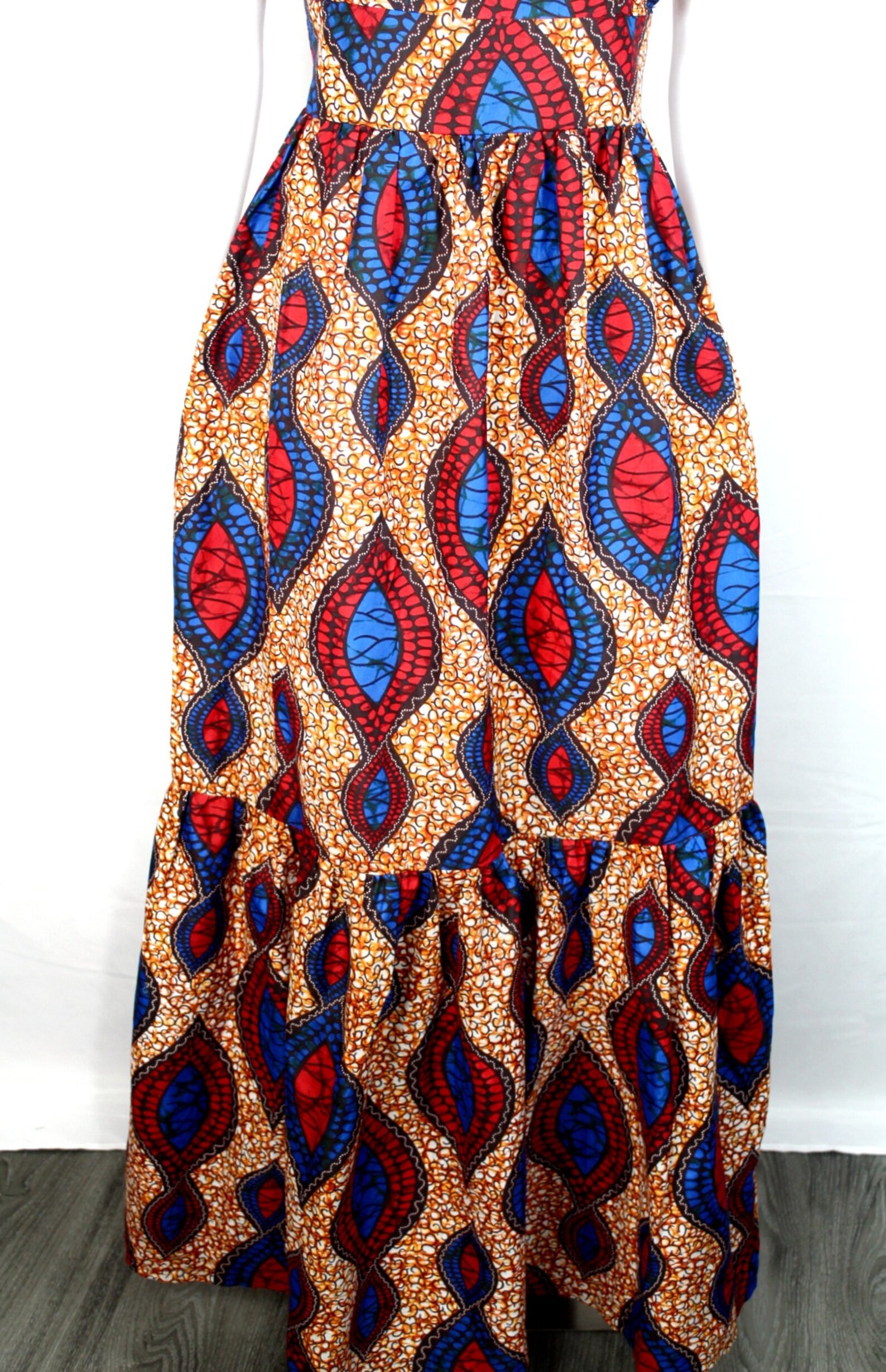 Ruffle African Print Maxi Dress - Etsy