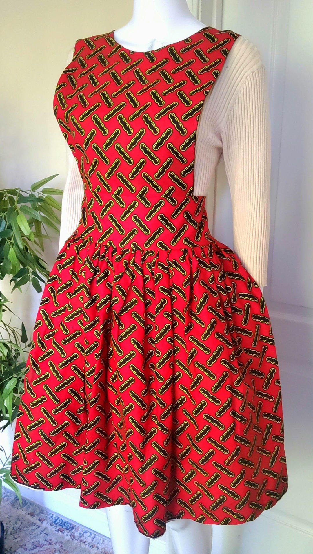 African Print Pinafore Dress - Etsy