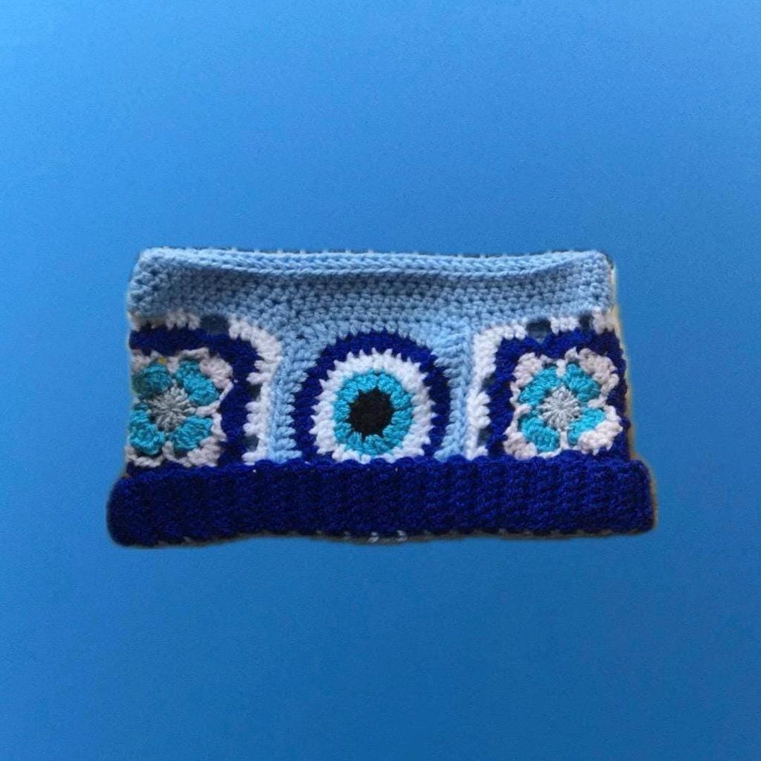 Handmade Crochet Cat Hat THIRD EYE Hat Granny Square Hat - Etsy UK