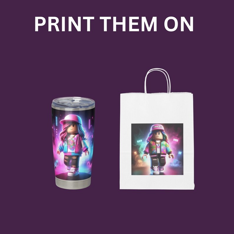 Roblox Birthday Printable Bundle, Roblox Digital Download, Roblox Girl ...