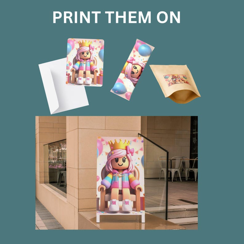 Roblox Birthday Printable, Roblox Digital Download, Roblox Girl PNG ...