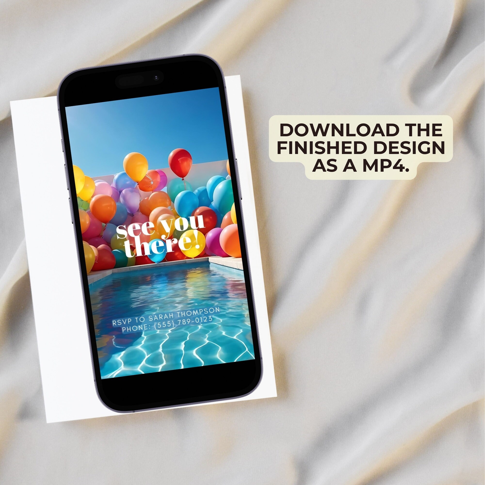 Animated Pool Invite, Pool Party Animation, Digital Pool Invite, Pool ...