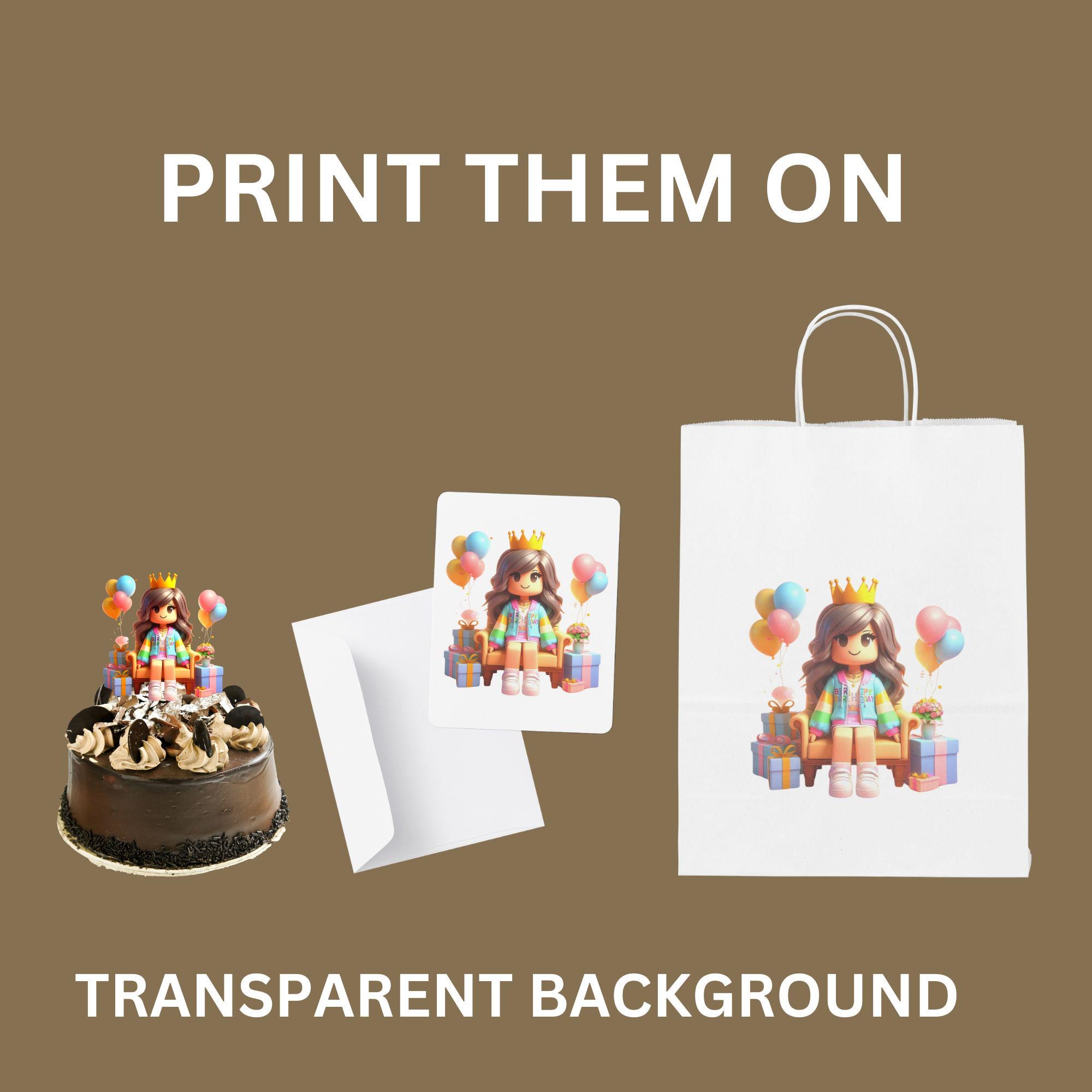 Roblox Birthday Printable Roblox Digital Download, Roblox Girl PNG ...