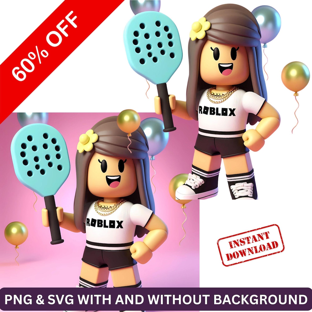 Roblox Birthday Printable Roblox Digital Download, Roblox Girl PNG ...
