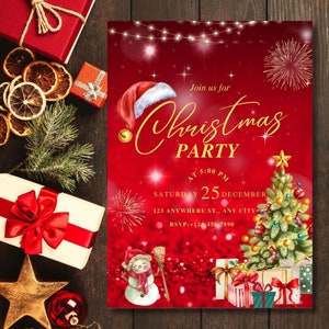 Editable Christmas Party Invitation Holiday Party Printable or Digital ...