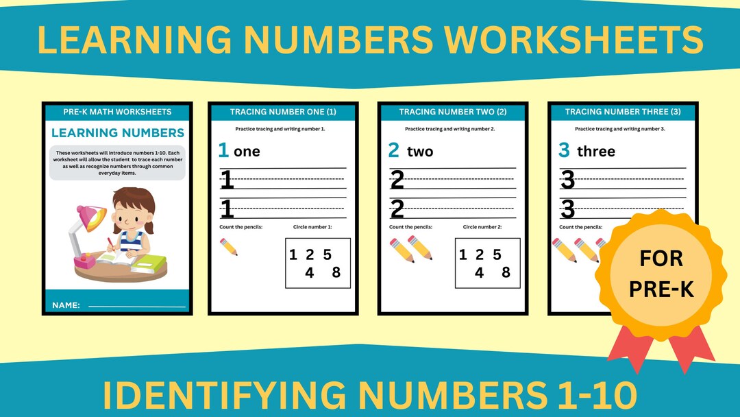 Learning Numbers 1-10 for Pre-kindergarten - Etsy