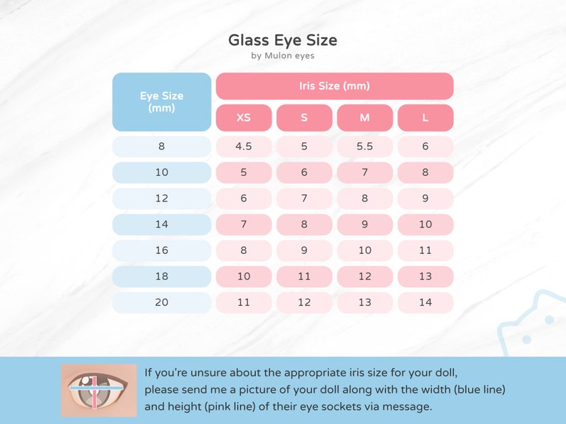 Glass Eyes Type JS Made to Order BJD & DD Doll Eyes Size 8mm 20mm ...
